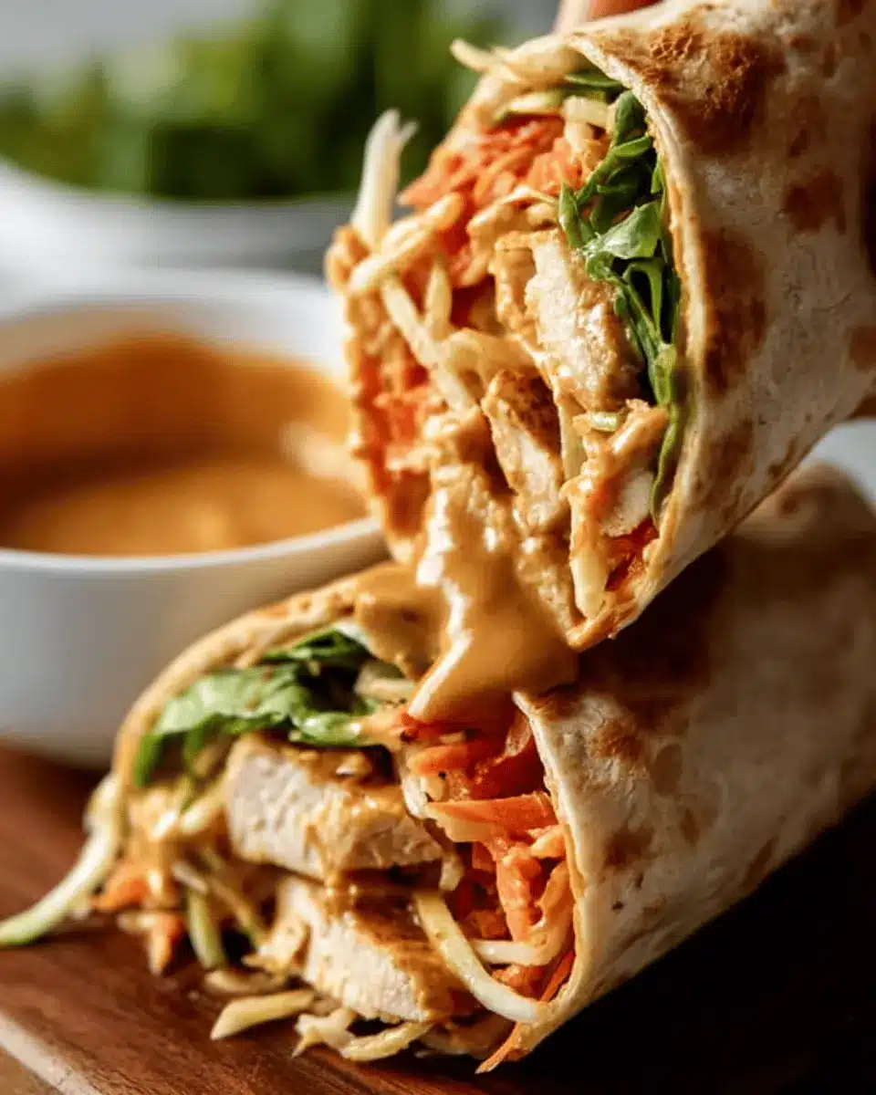 peanut chicken wraps
