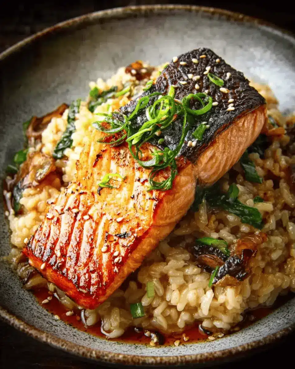 Japanese Style Risotto with Seared Salmon